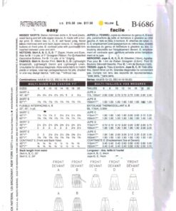Butterick 5264 Top, Skirt Size: A 6-10 Used Sewing Pattern