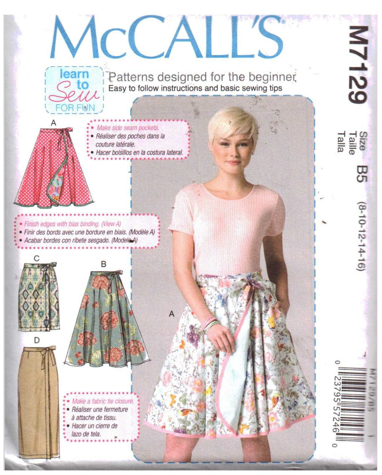 McCall's M7129 Skirts Size: B5 8-16 Uncut Sewing Pattern