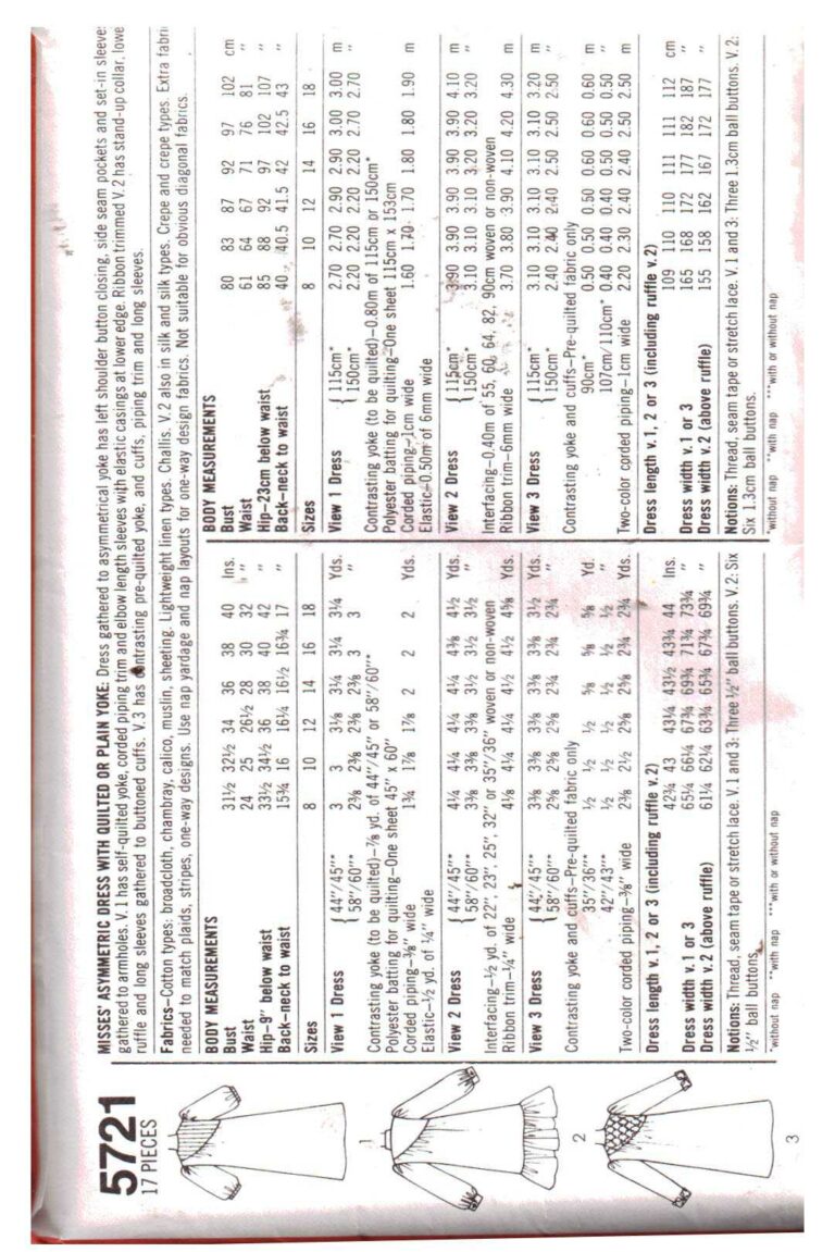 Simplicity 5721 Dress Size: 10 Uncut Sewing Pattern