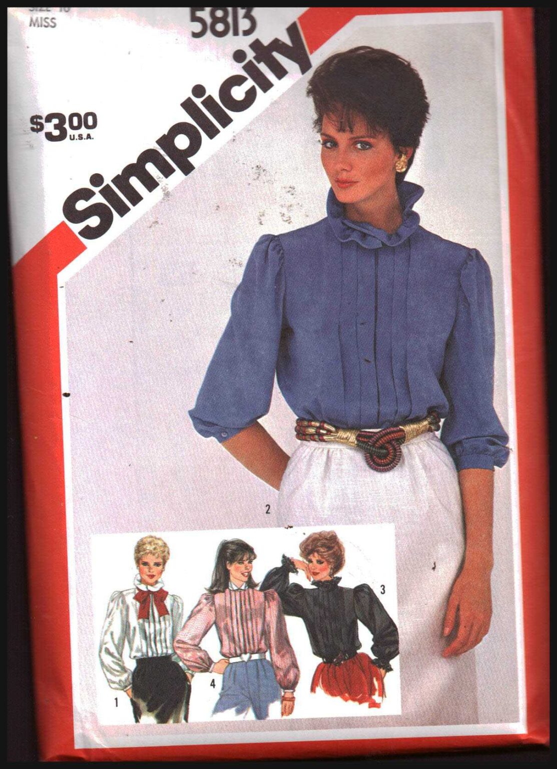 Simplicity 5813 Blouse Size: 10 Used Sewing Pattern