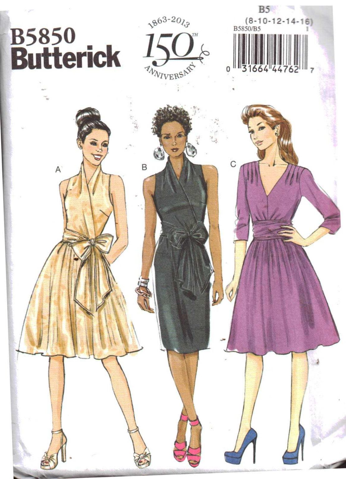 Butterick B5850 Dress Size: B5 8-10-12-14-16 Uncut Sewing Pattern