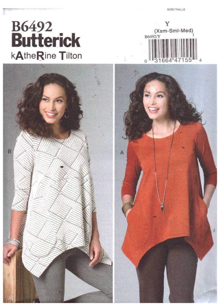Butterick B6492 Tunic by Katherine Tilton Size: Y XS-S-M Uncut Sewing ...
