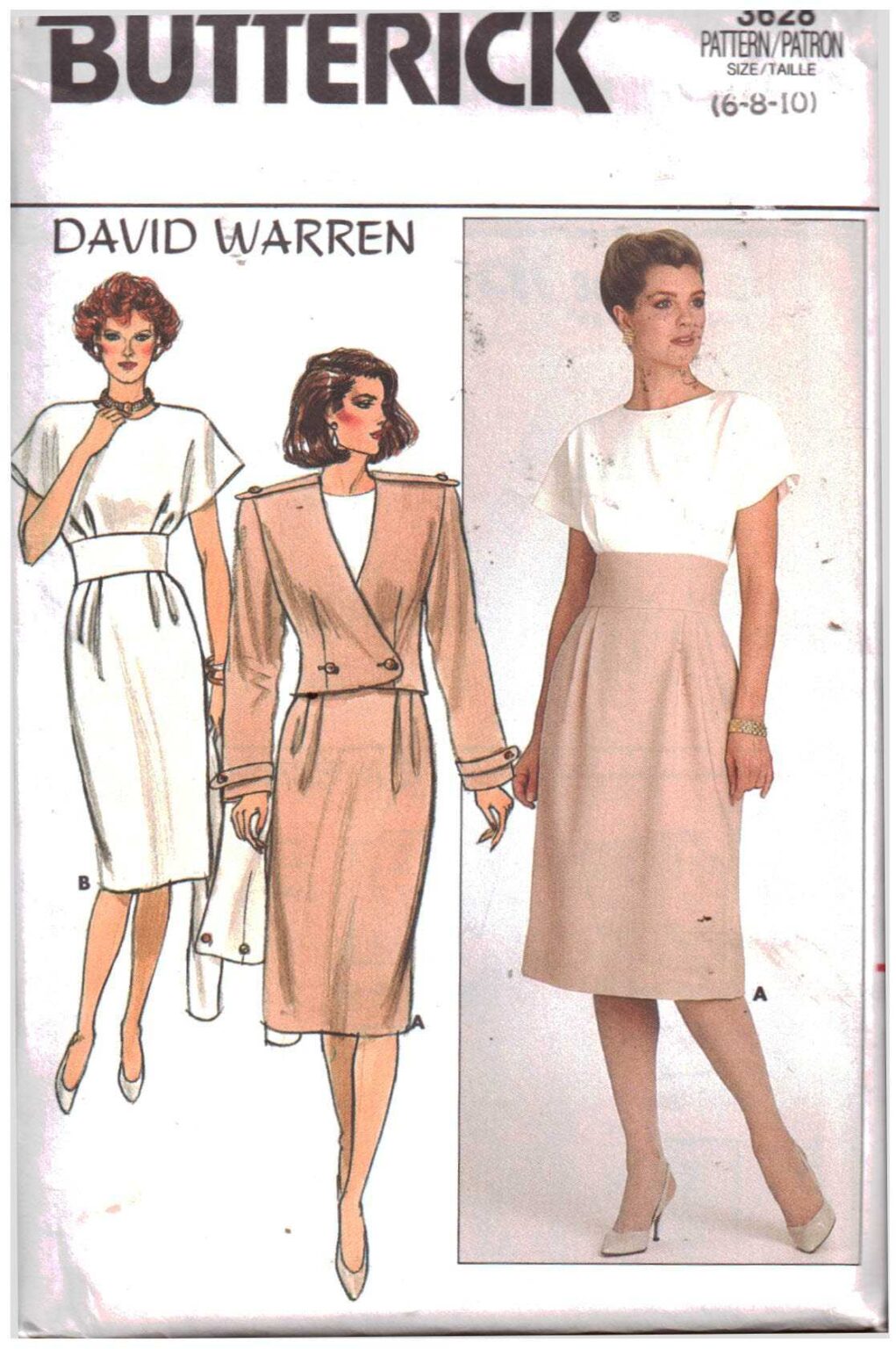 Butterick 3628 Dress, Jacket by David Warren Size: 6-8-10 Uncut Sewing ...