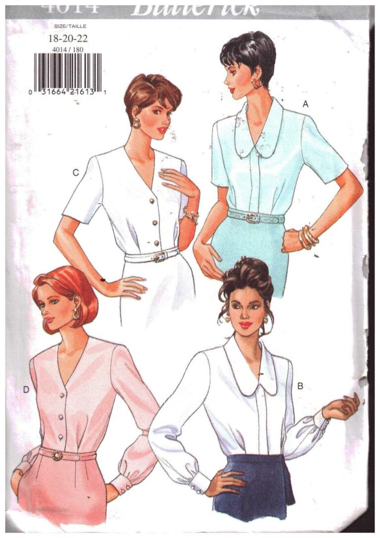 Butterick 4014 Blouse Size: 18-20-22 Uncut Sewing Pattern