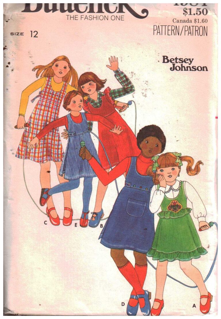 Butterick 4984 Girl's Jumper and Embroidery Transfer by Betsy Johnson ...
