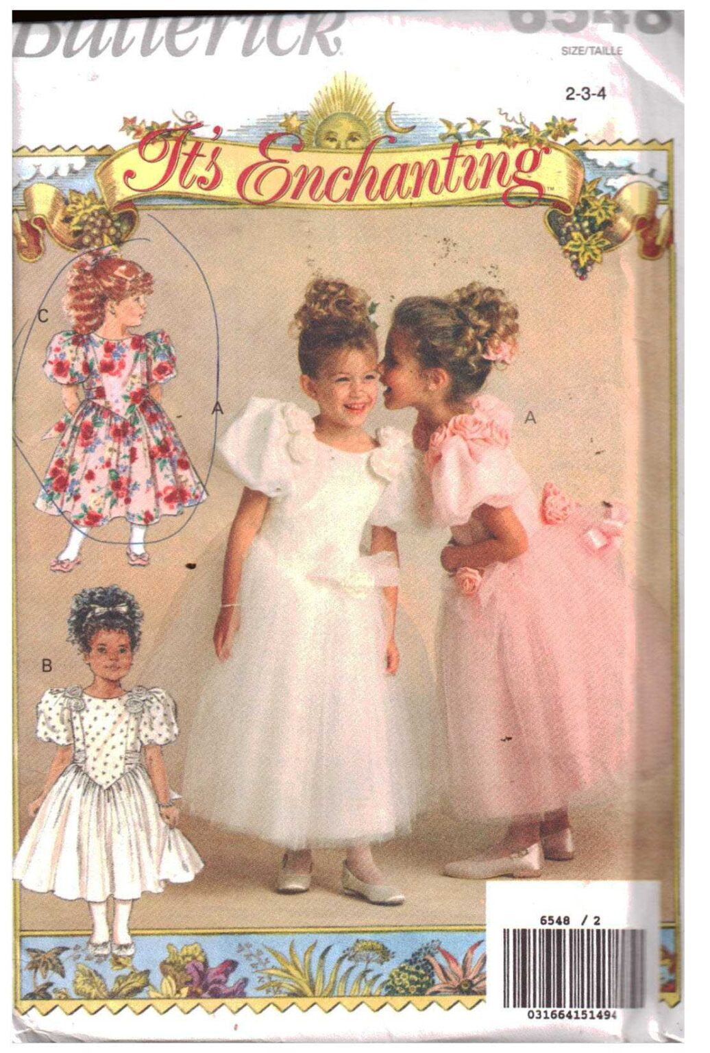 Butterick 6548 Girl's Dress Size: 2-3-4 Uncut Sewing Pattern