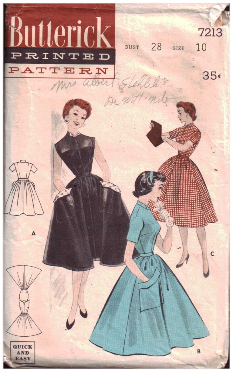 Butterick 7213 Dress Size: T10 Bust 28" Used Sewing Pattern
