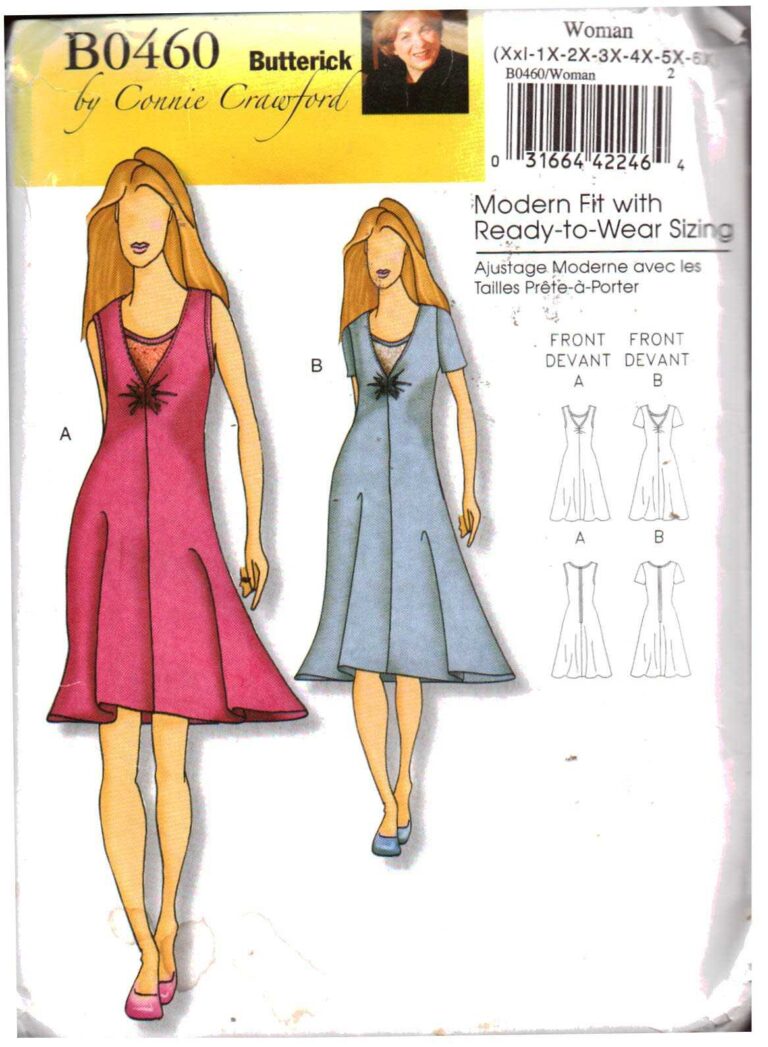 Butterick B0460 Dress by Connie Crawford Size: XXL-6X Uncut Sewing Pattern