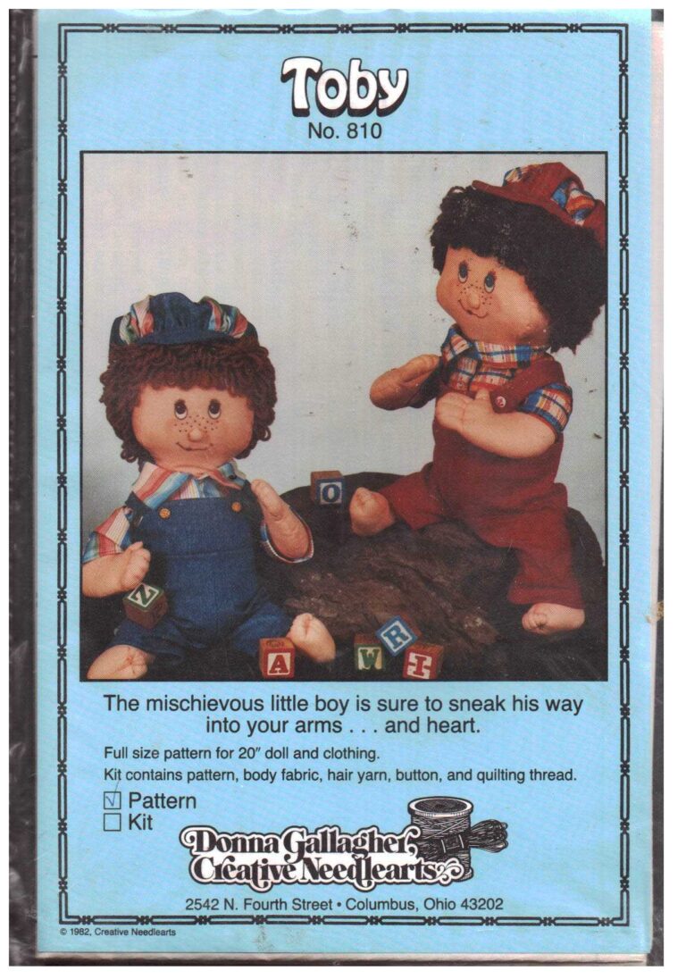 Donna Gallagher Creative Needlearts Toby 810 Stuffed Doll Size: 20 ...