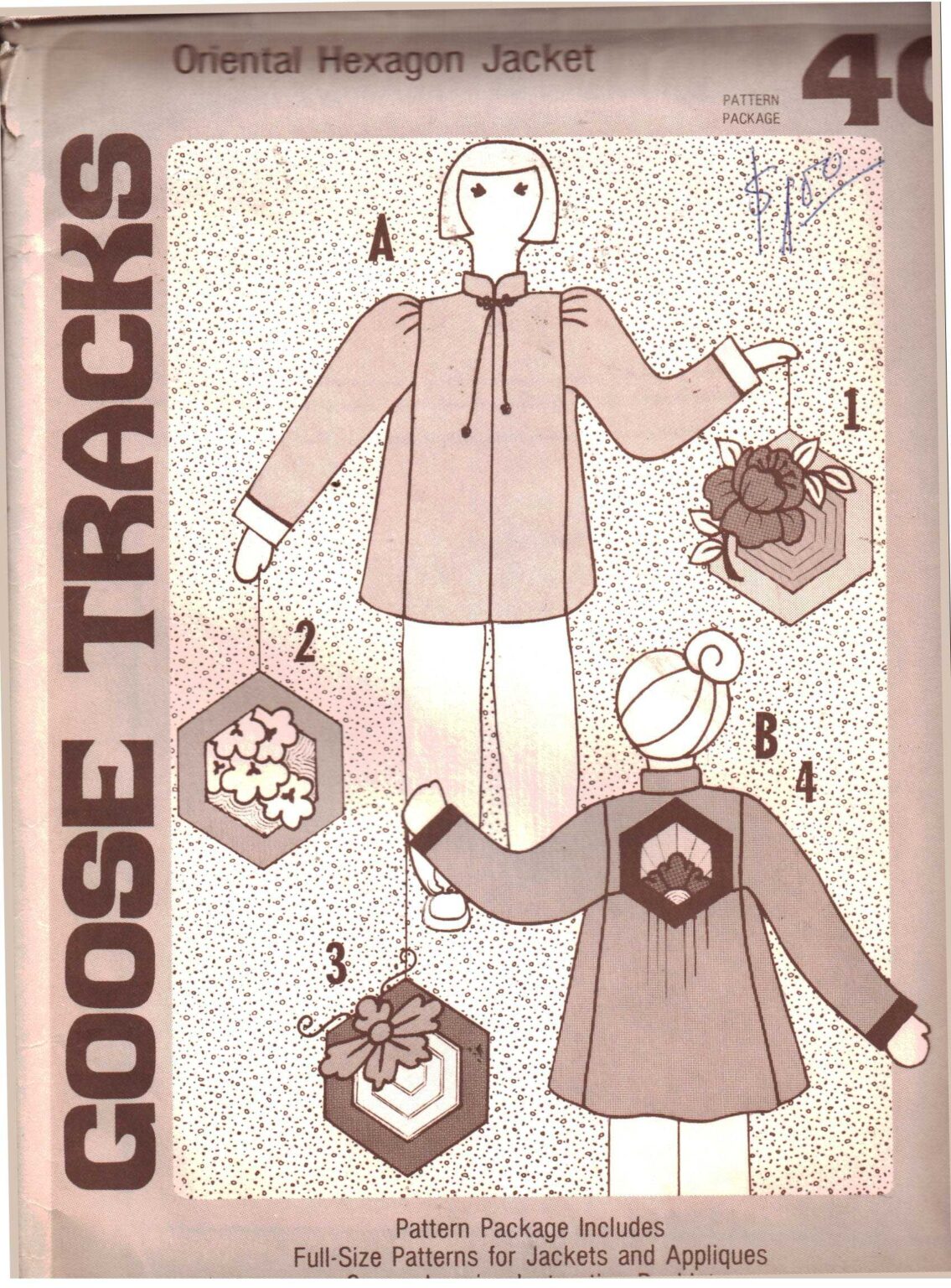 Goose Tracks 40 Oriental Hexagon Jacket and Appliques Size: 6-8/10-12/14-16 Uncut Sewing Pattern
