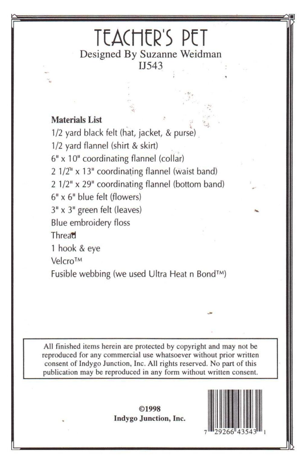Indygo Junction Indygo Junction IJ543 Doll Clothes Teacher's Pet Size ...