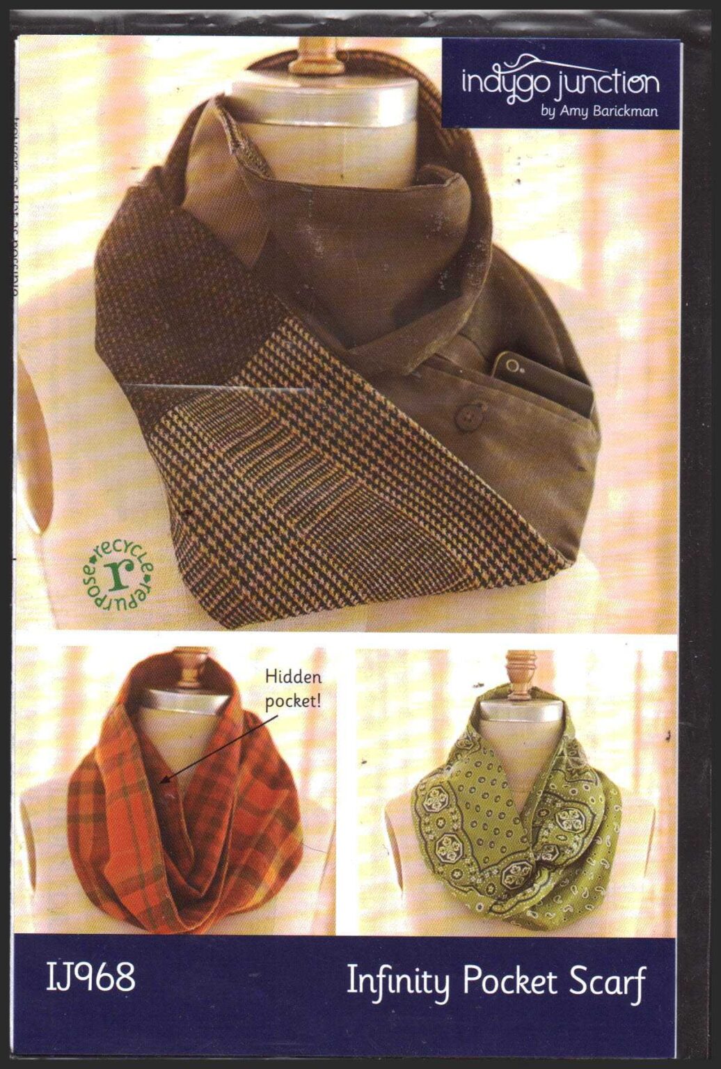 Indygo Junction Indygo Junction IJ968 Infinity Pocket Scarf Size: One Uncut Sewing Pattern