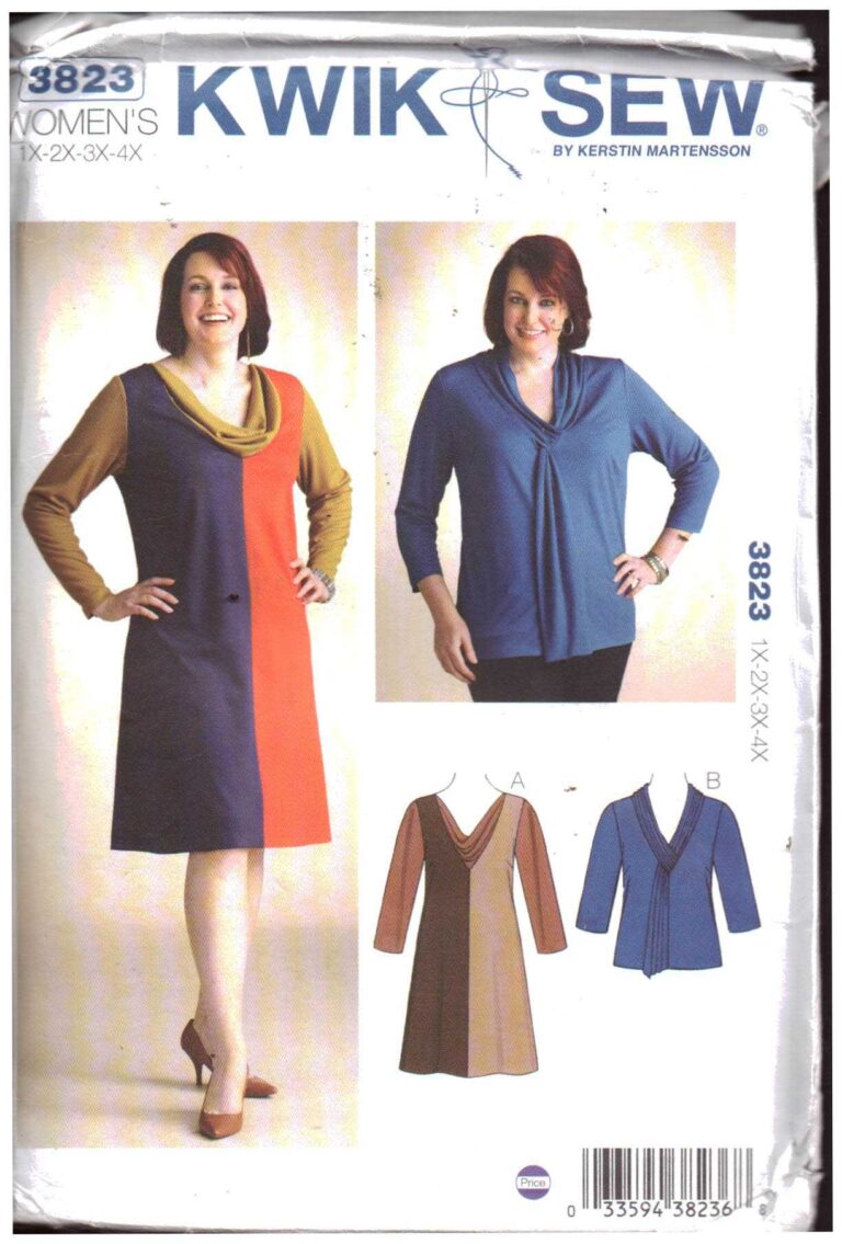 Kwik Sew 3823 Dress, Top Size: 1X-2X-3X-4X Uncut Sewing Pattern