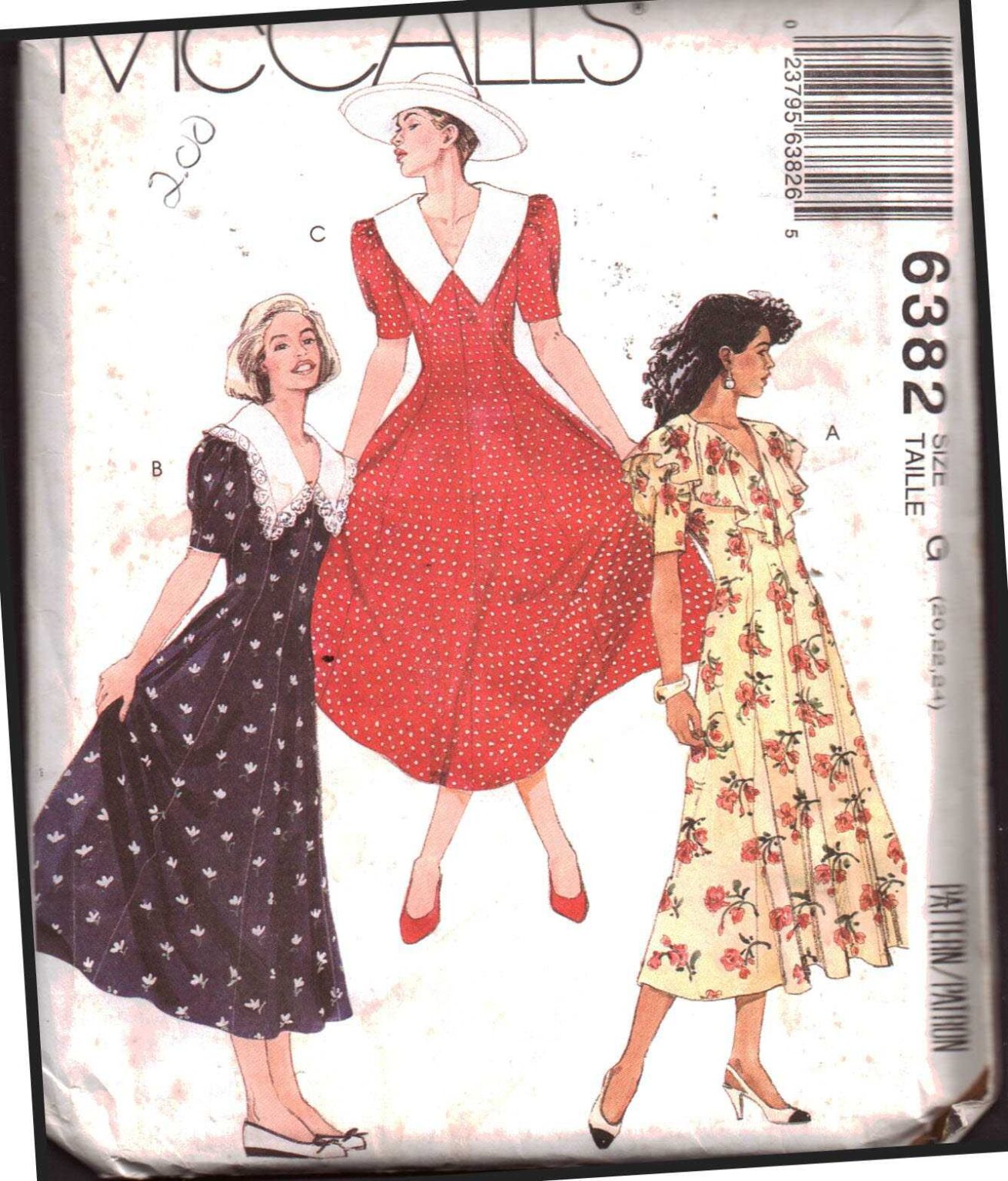 McCall's 6382 Dress Size: G 20-22-24 Uncut Sewing Pattern