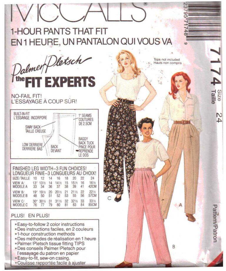 McCall's 7174 Pants by Palmer Pletsch Size: 24 Uncut Sewing Pattern