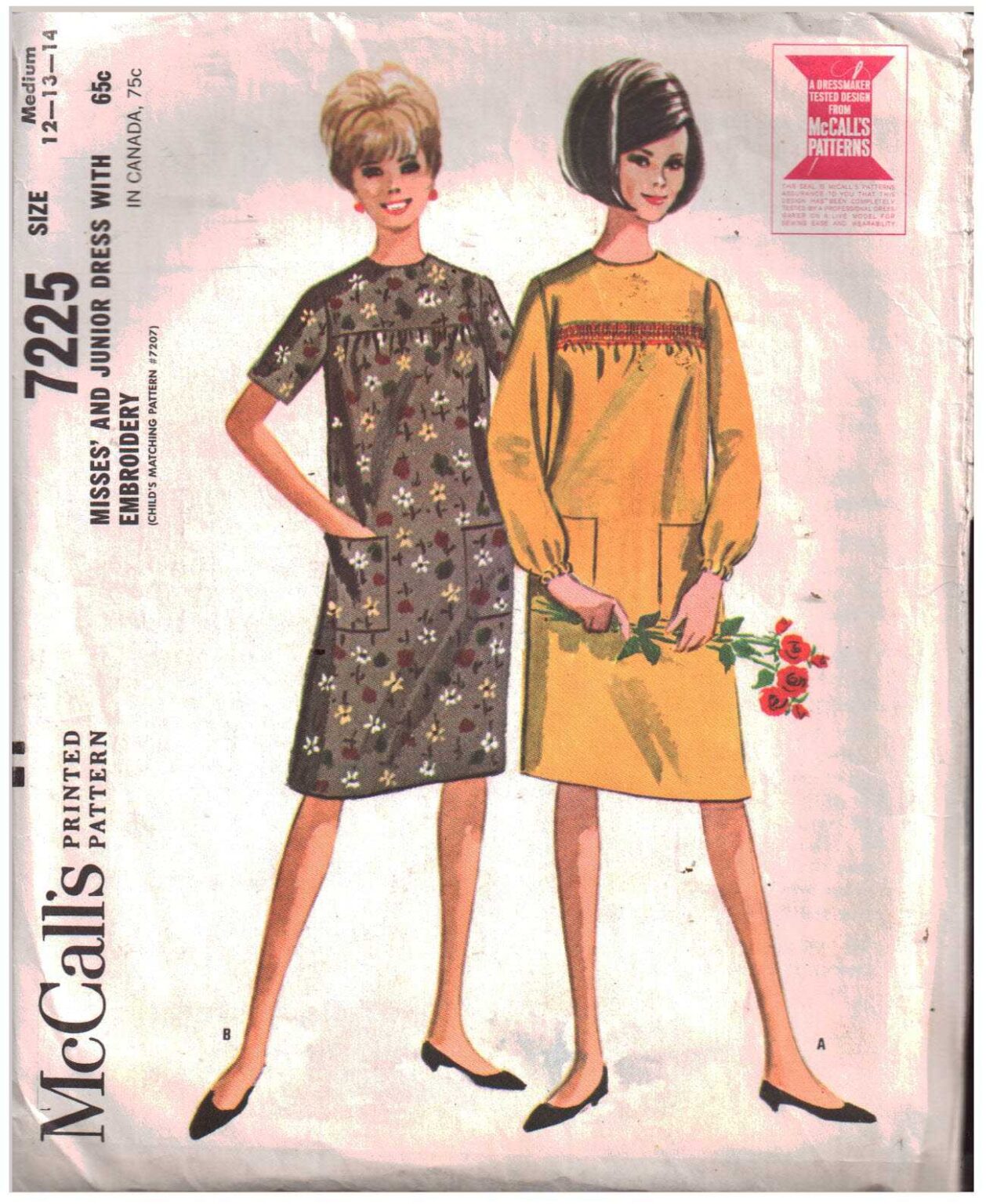 McCall's 7225 Dress Size: 12-13-14 Used Sewing Pattern