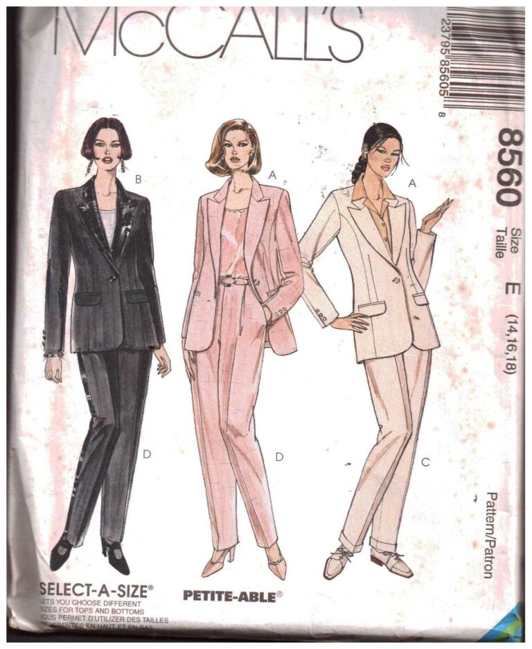 McCall's 8560 Jacket, Top, Pants Size: E 14-16-18 Uncut Sewing Pattern