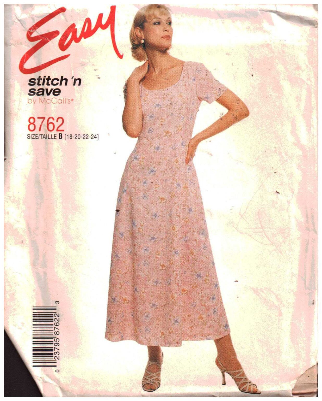 McCall's 8762 Dress Size: B 18-20-22-24 Uncut Sewing Pattern