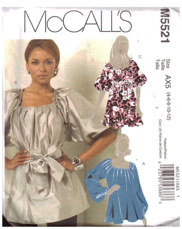 McCall’s M5521 Tunic Size: AX5 4-6-8-10-12 Uncut Sewing Pattern ...