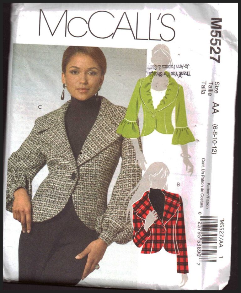 McCall's M5527 Jacket Size: AA 6-8-10-12 Uncut Sewing Pattern
