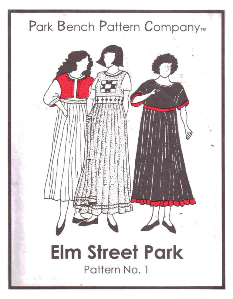 Park Bench Pattern Co. Elm Street Park 1 Size: All Uncut Sewing Pattern