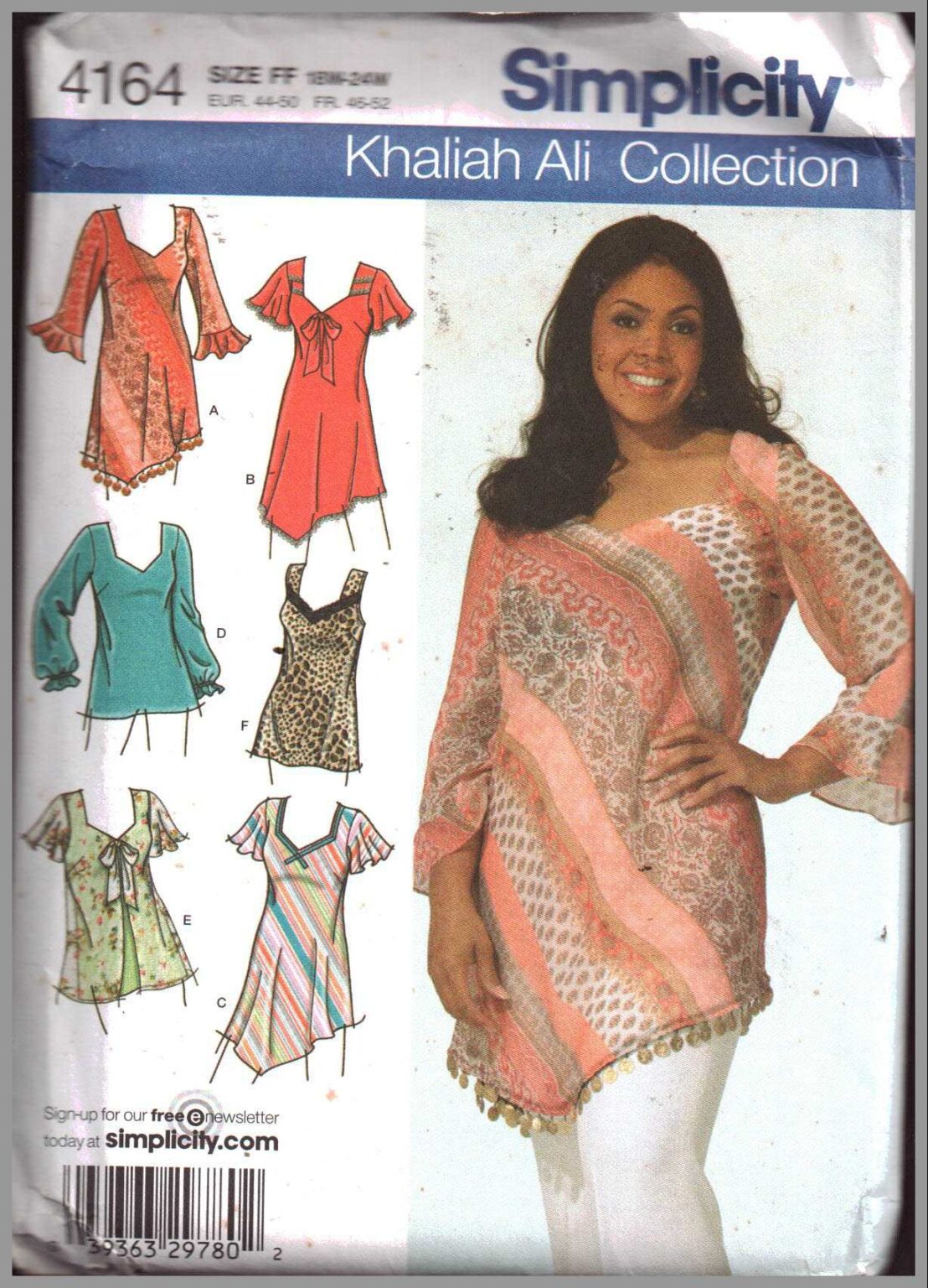 Simplicity 4164 Tunics Size: FF 16W-24W Uncut Sewing Pattern