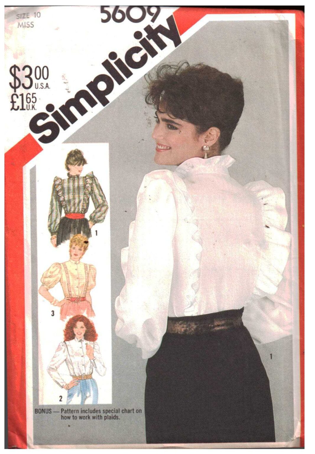 Simplicity 5609 Blouses Size: 10 Uncut Sewing Pattern