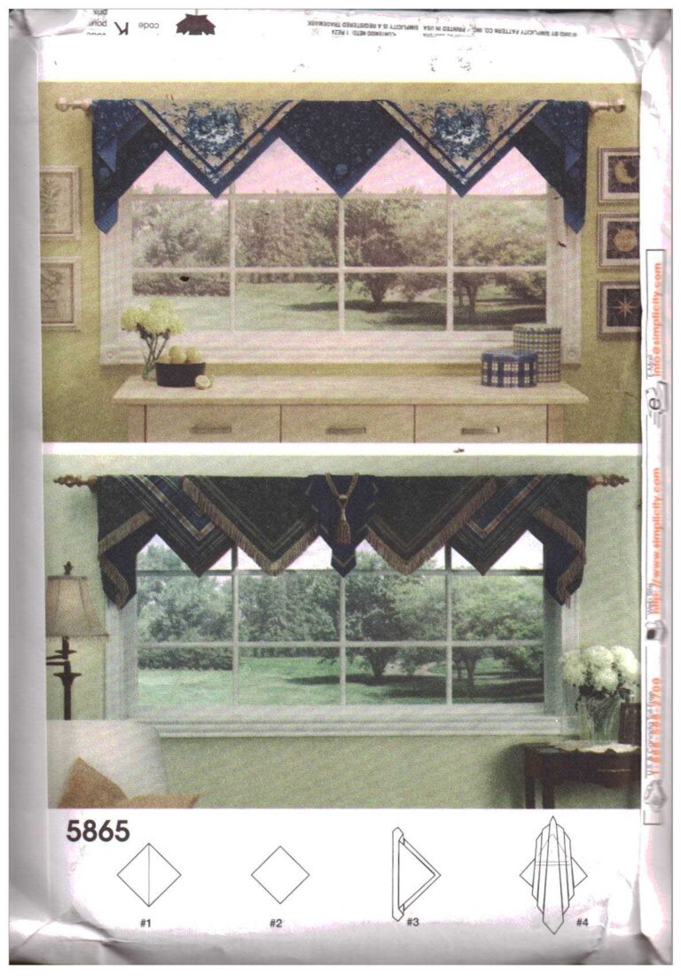 Simplicity 5865 Window Treatments Size: One Uncut Sewing Pattern
