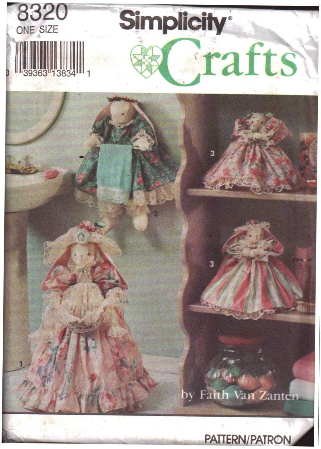 Simplicity 8320 Bathrom Bunnies Size: One Uncut Sewing Pattern