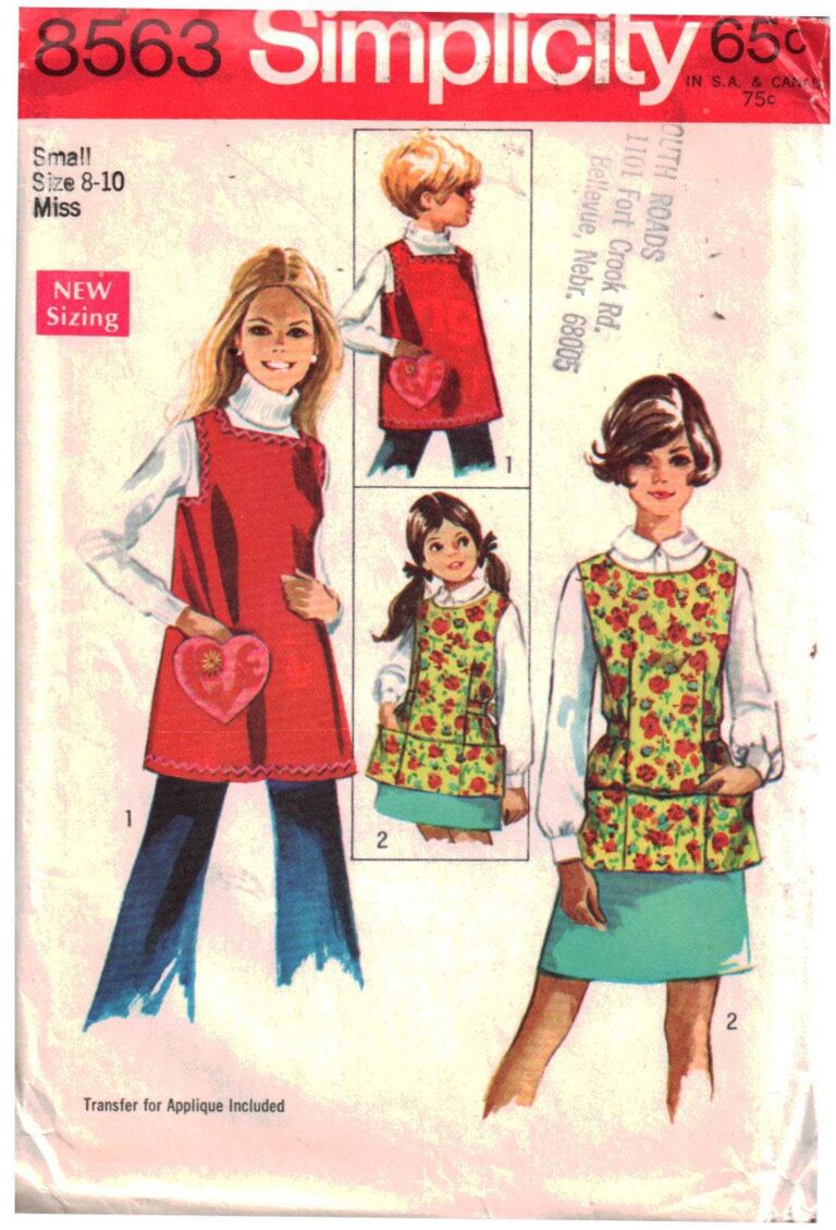 Simplicity 8563 Aprons Size: 8-10 Uncut Sewing Pattern