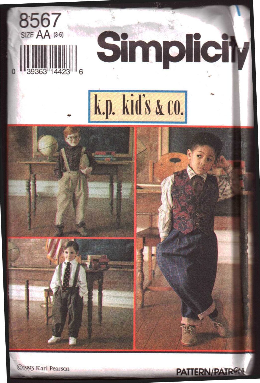 Simplicity 8567 Boy's Suspender, Shirt, Vest, Neck Tie Size: AA 3-6 ...