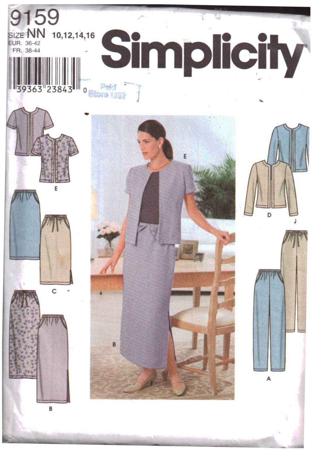 Simplicity 9159 Pants, Skirt, Jacket Size: NN 10-12-14-16 Used Sewing ...
