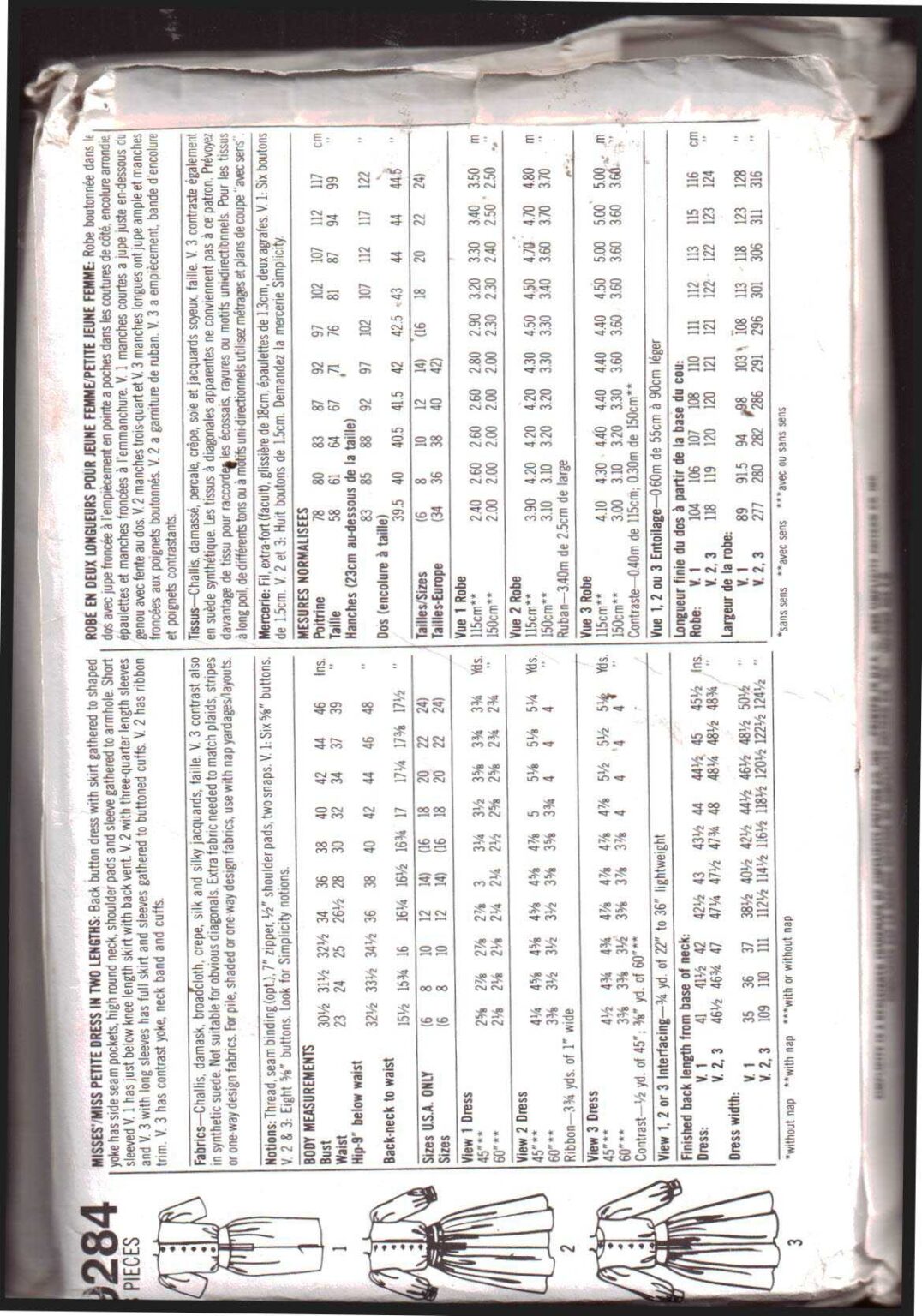 Simplicity 9284 Dress Size: U5 16-24 Uncut Sewing Pattern