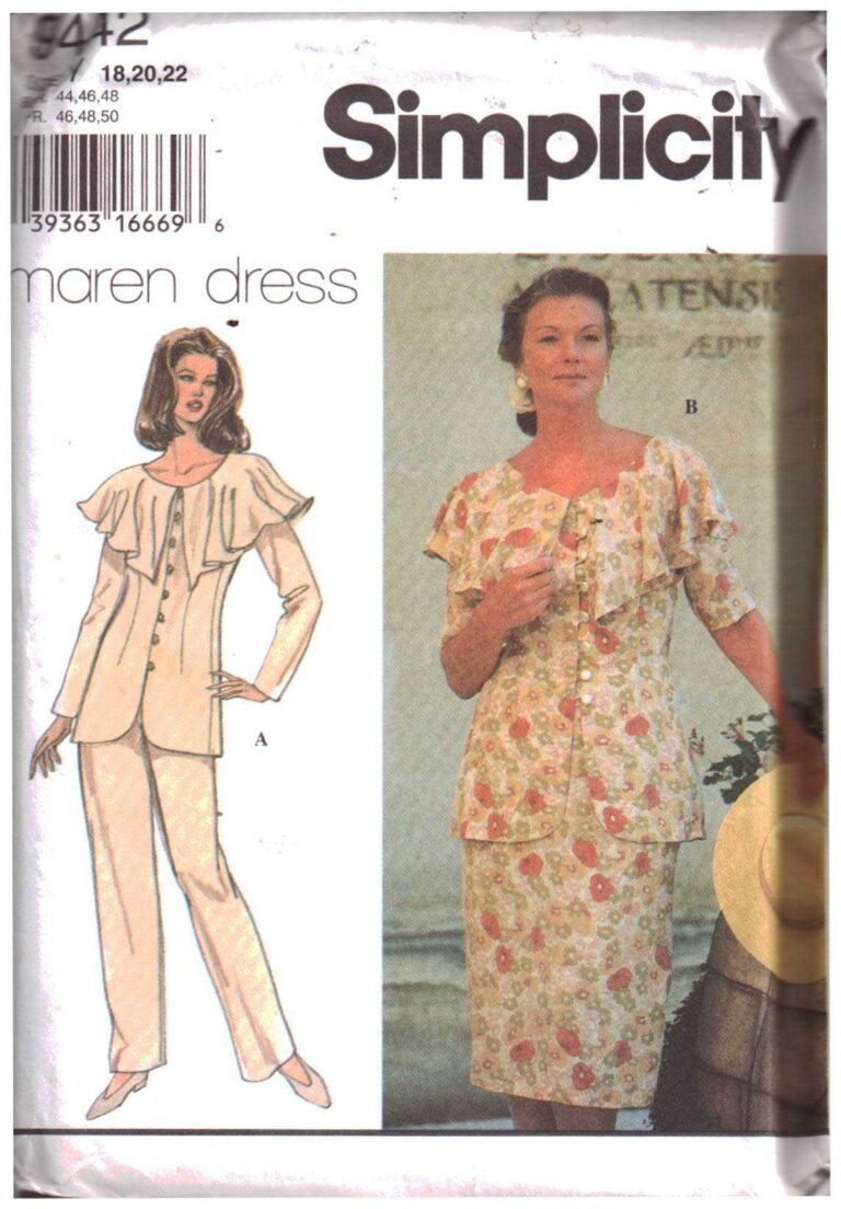 Simplicity 9442 Pants, Top, Skirt Size: Y 18-20-22 Uncut Sewing Pattern