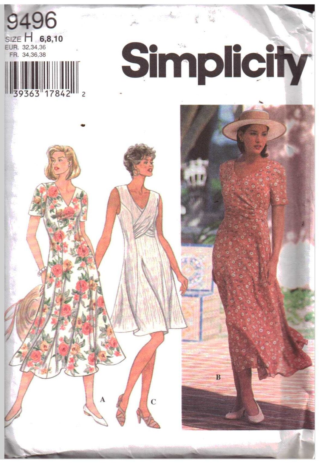 Simplicity 9496 Dress Size: H 6-8-10 Uncut Sewing Pattern