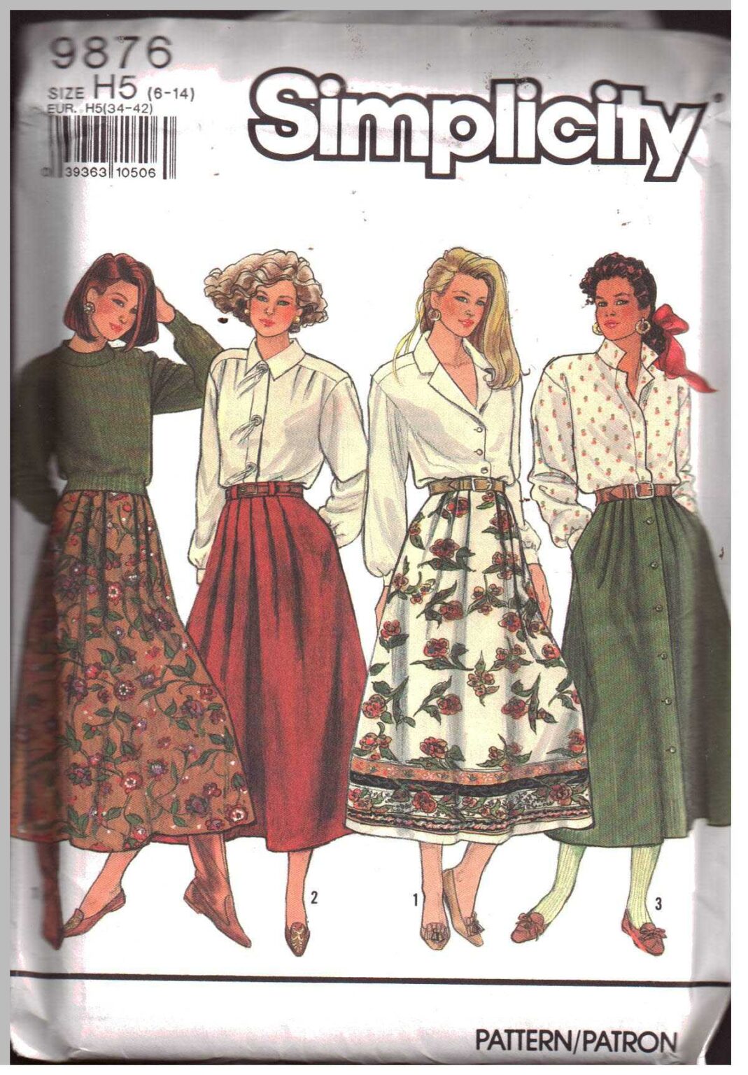 Simplicity 9876 Pleated Skirt Size: H5 6-14 Uncut Sewing Pattern