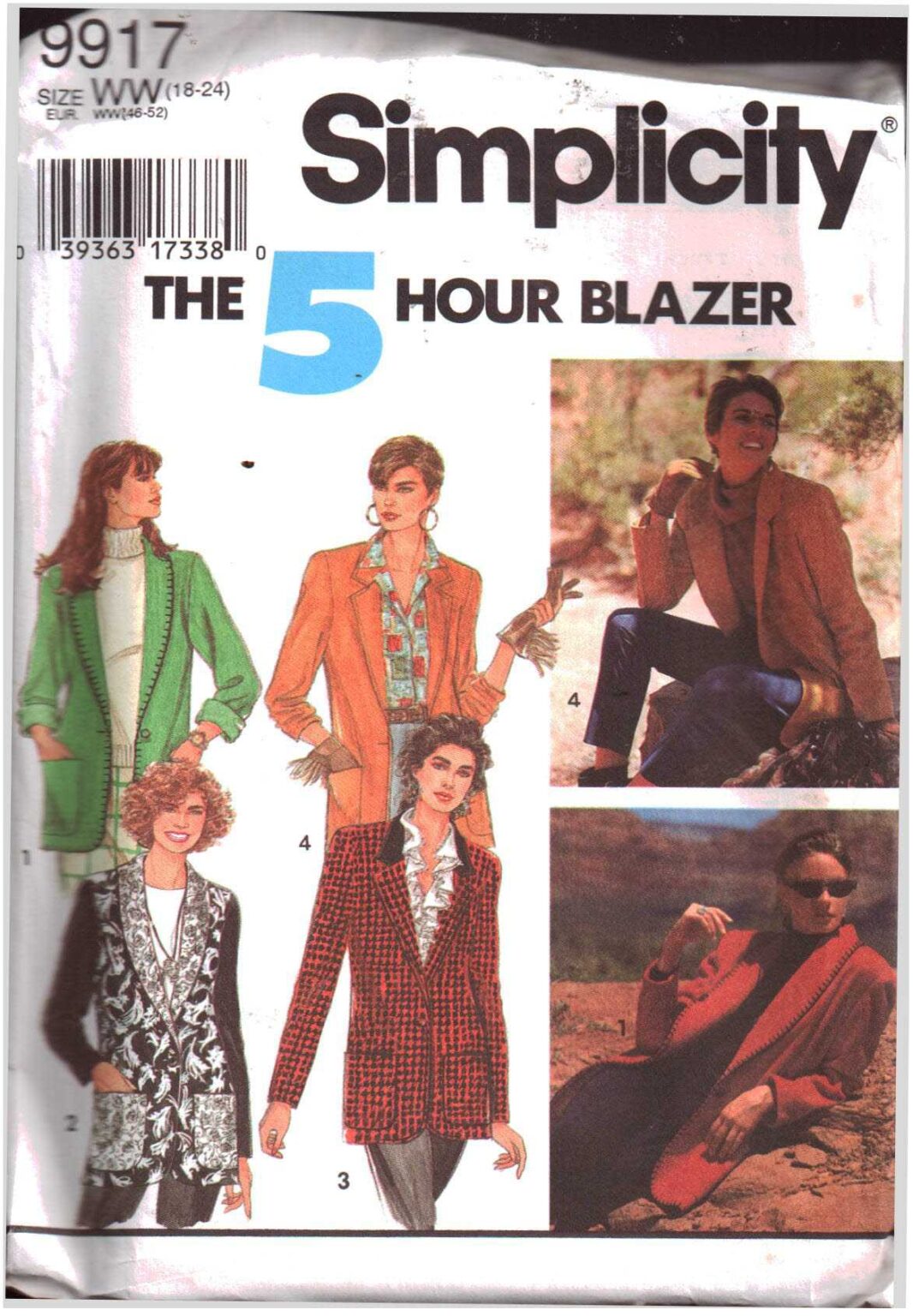 Simplicity 9917 Jacket Size: WW 18-24 Uncut Sewing Pattern