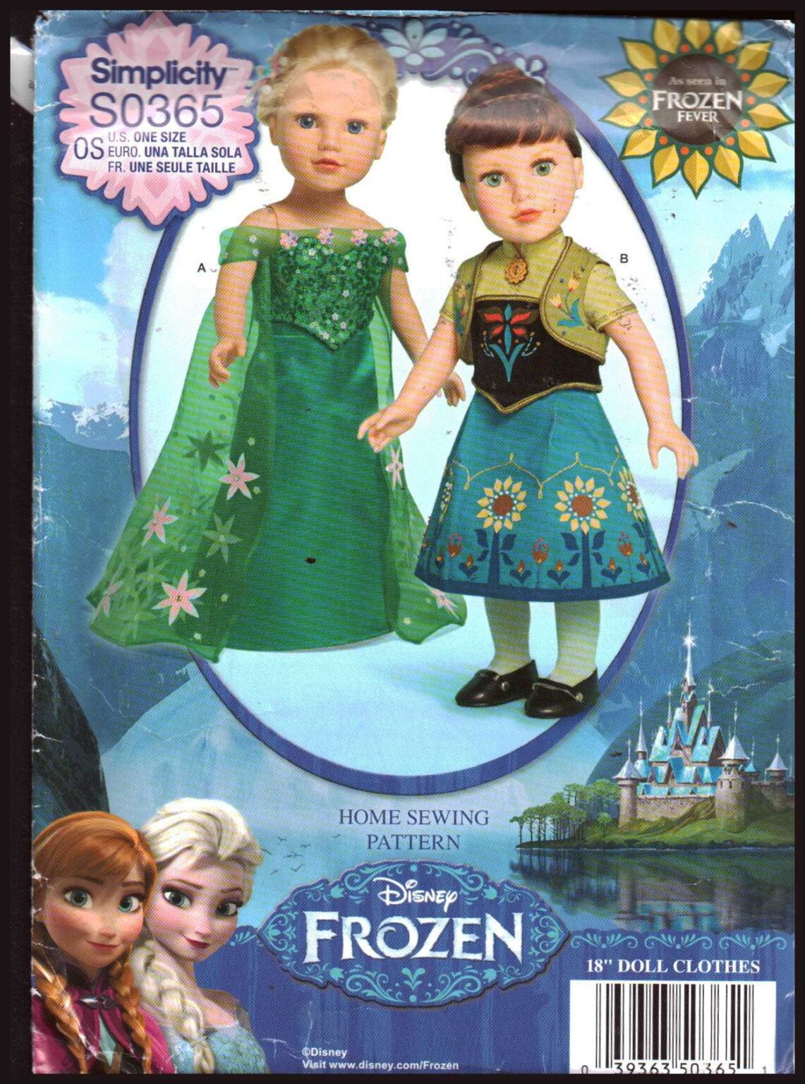 Simplicity S0365 Doll Clothes Size: 18" Uncut Sewing Pattern