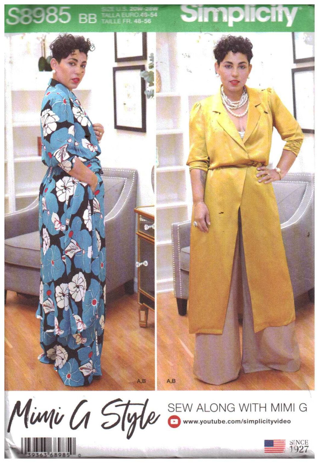 Simplicity S8985 Duster, Dress, Pants Size: BB 20W-28W Uncut Sewing Pattern