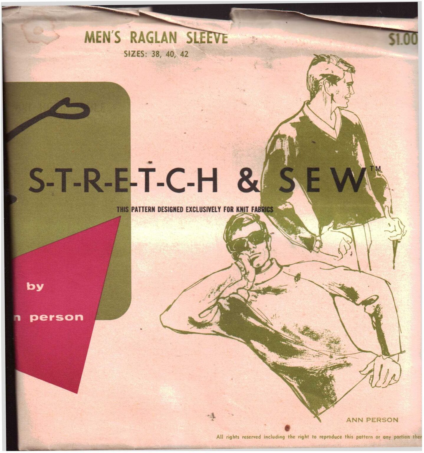 Stretch & Sew 100 Men’s Raglan Sleeve Size: 38-40-42 Uncut Sewing ...