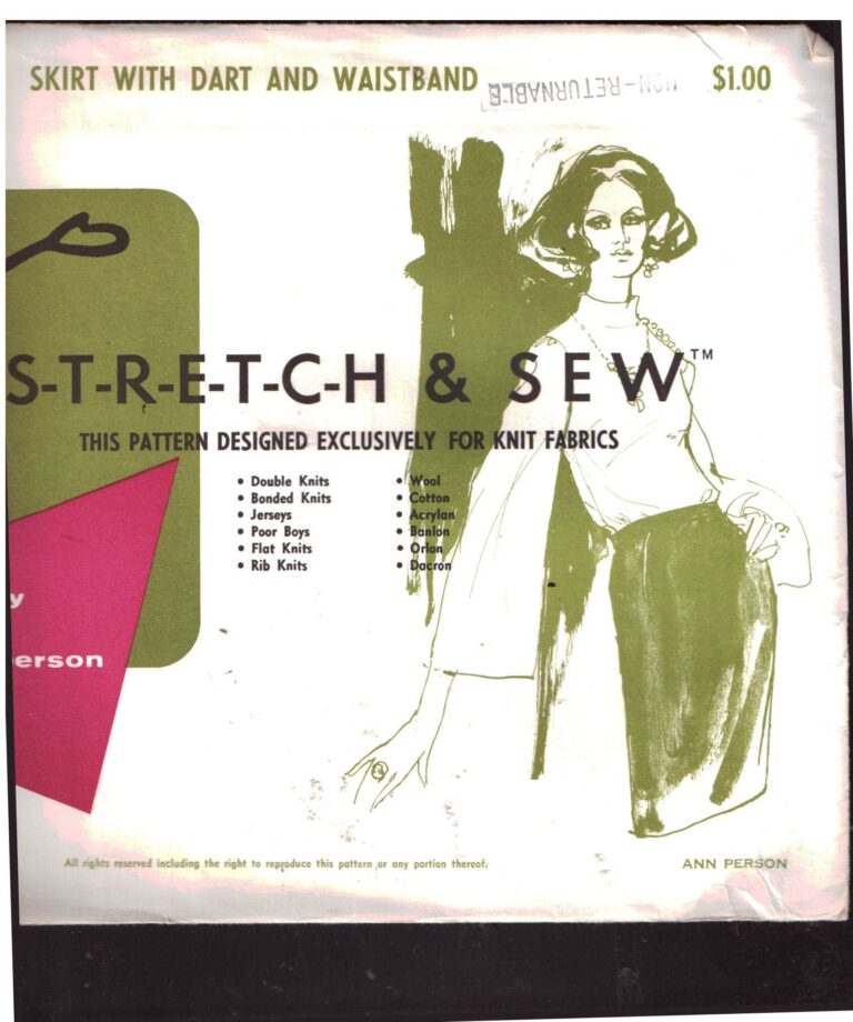 Stretch & Sew 638 Pullover Tops Size: 28-44 Uncut Sewing Pattern