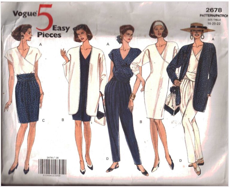 Vogue 2678 Jacket, Dress, Top, Skirt, Pants Size: 18-20-22 Used Sewing ...