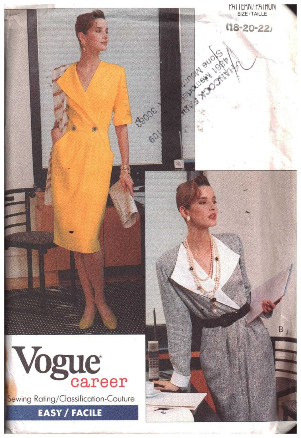 Vogue 7749 Dress Size: 18-20-22 Uncut Sewing Pattern