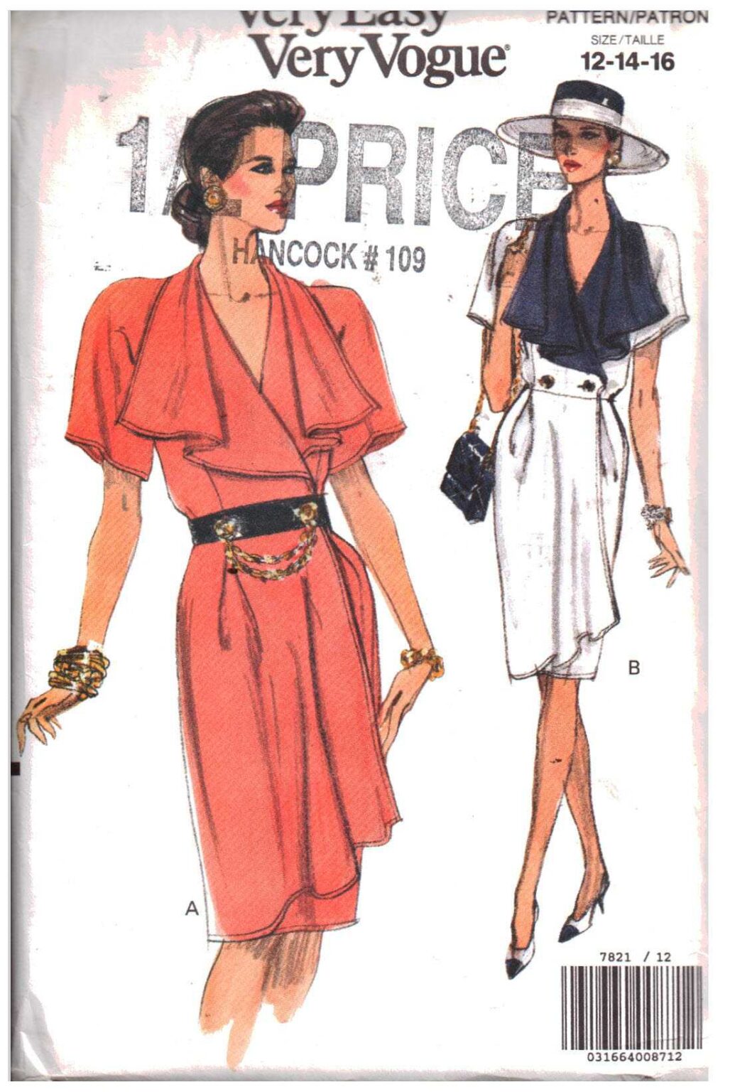 Vogue 7821 Dress Size: 12-14-16 Uncut Sewing Pattern