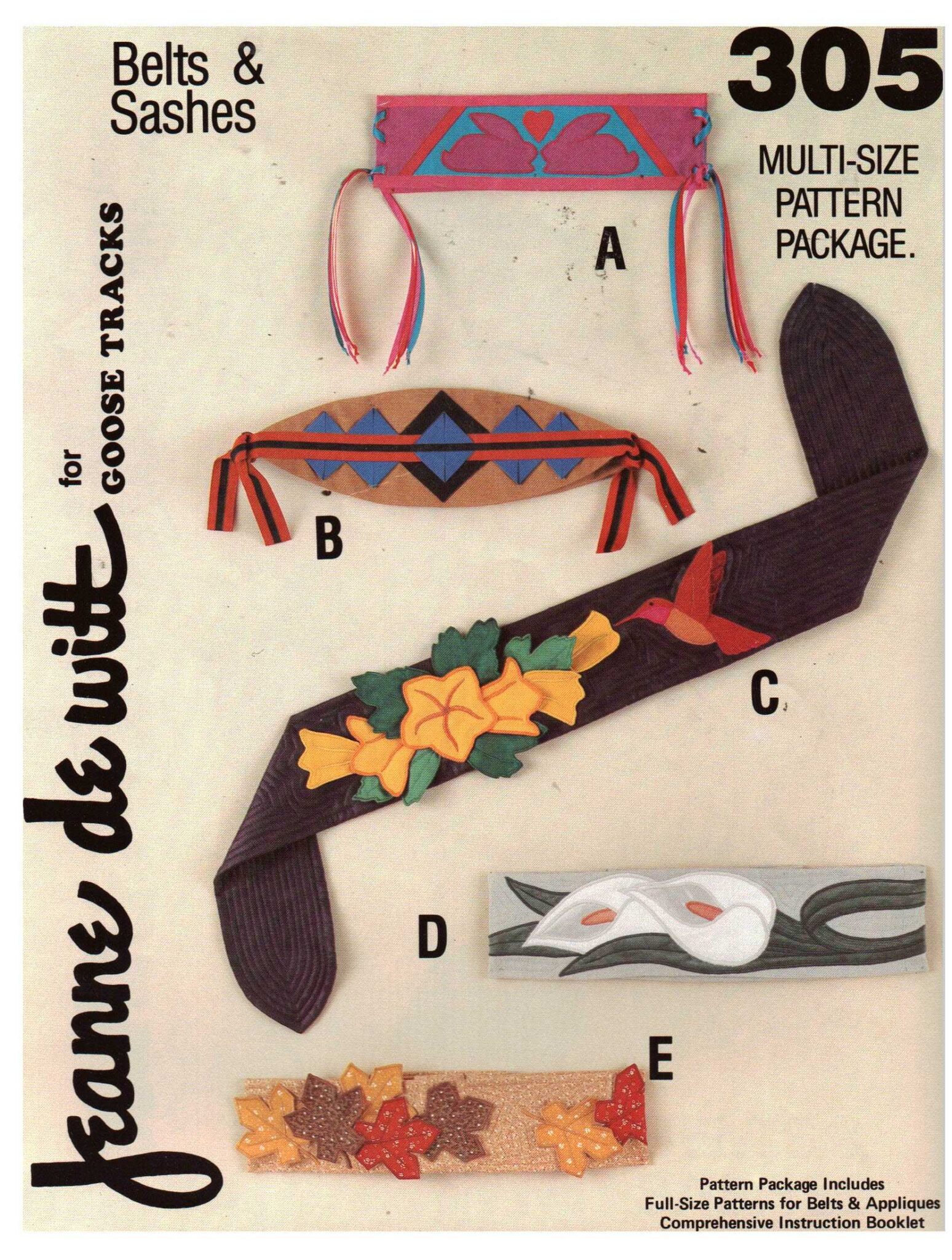 Goose Tracks 305 Belts & Sashes by Jeanne de Witt Size: Waist 23-34 ...