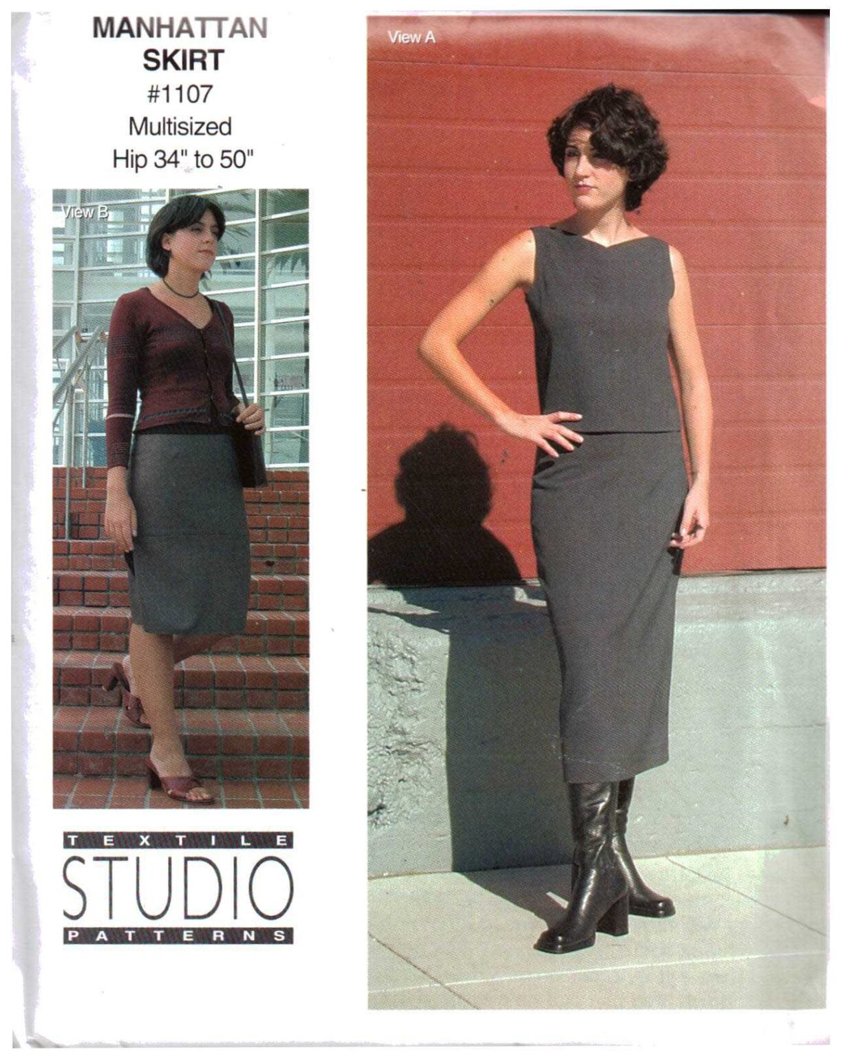 Textile Studio Patterns 1107 Manhattan Skirt Size: Hip 34-50" Uncut ...