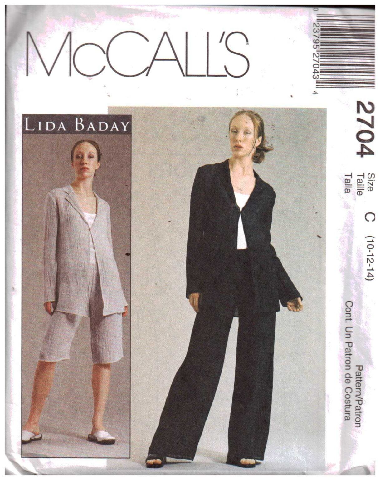 McCall's 2704 Jacket, Pants in two lengths Size: C 10-12-14 Uncut ...