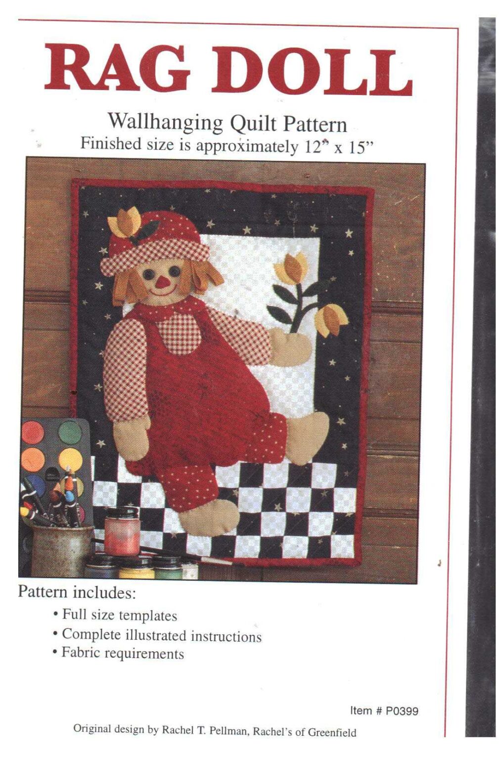 Rage Doll Wallhanging Quilt Pattern P0399 Size: 12x15" Uncut Sewing Pattern
