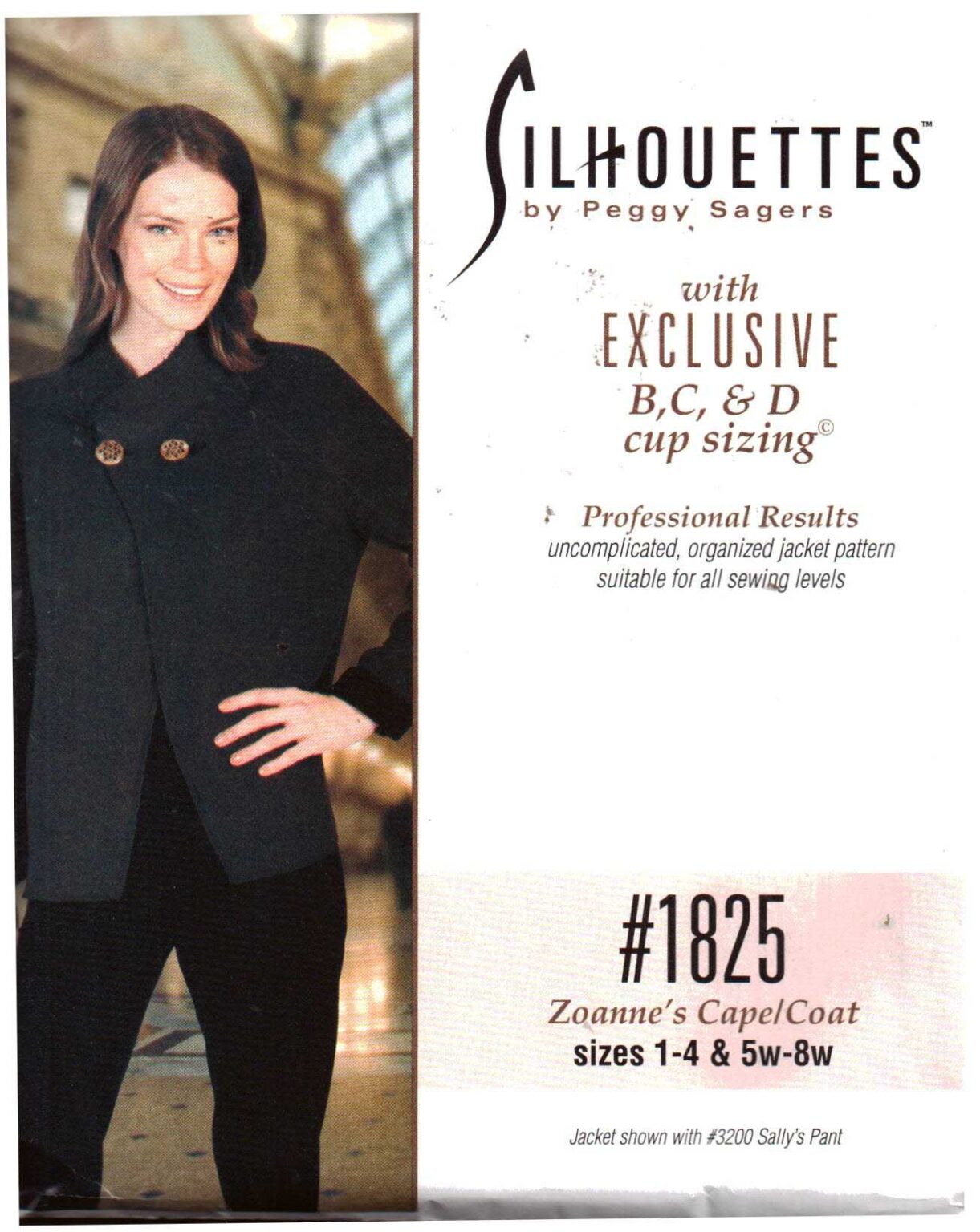 Silhouettes 1825 Zoanne's Cape/Coat Size: 1-4 & 5w-8w Uncut Sewing Pattern