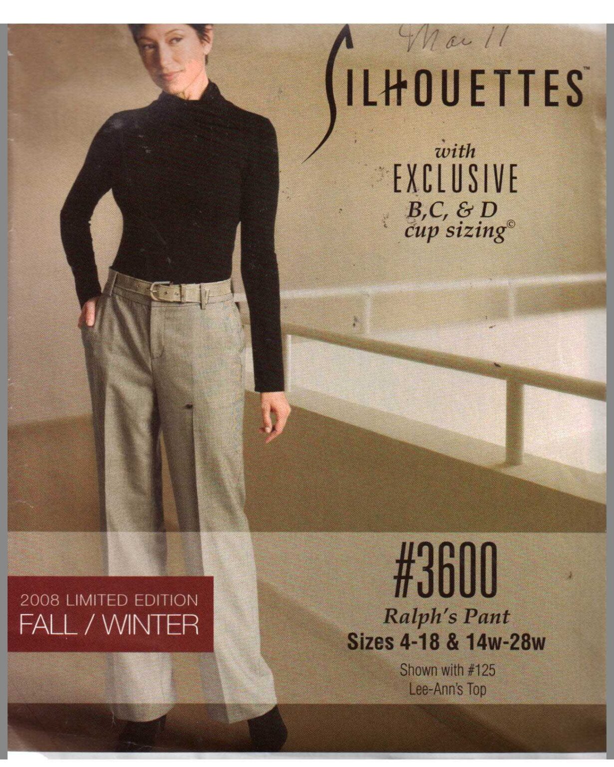 Silhouettes 3600 Ralph's Pant Size: 4-18 Uncut Sewing Pattern